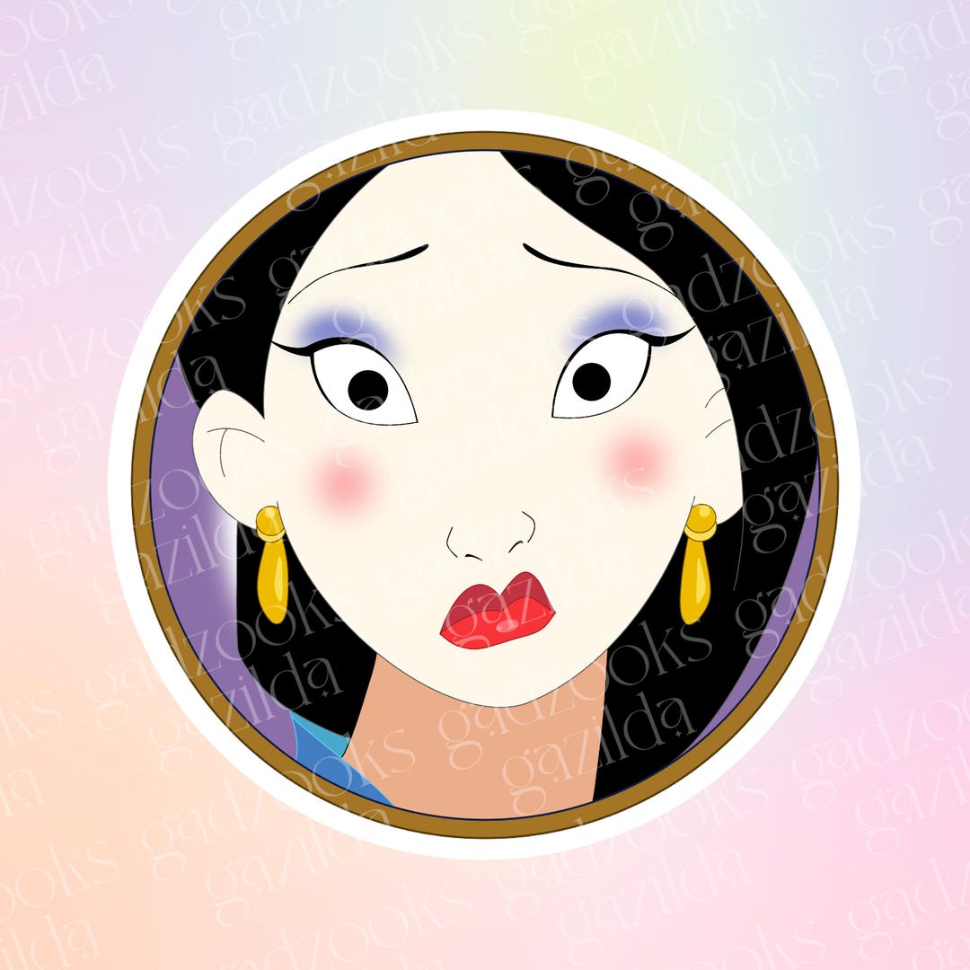 Mulan Sticker, Mulan Bride Mirror, Waterproof Vinyl Sticker, Portable ...