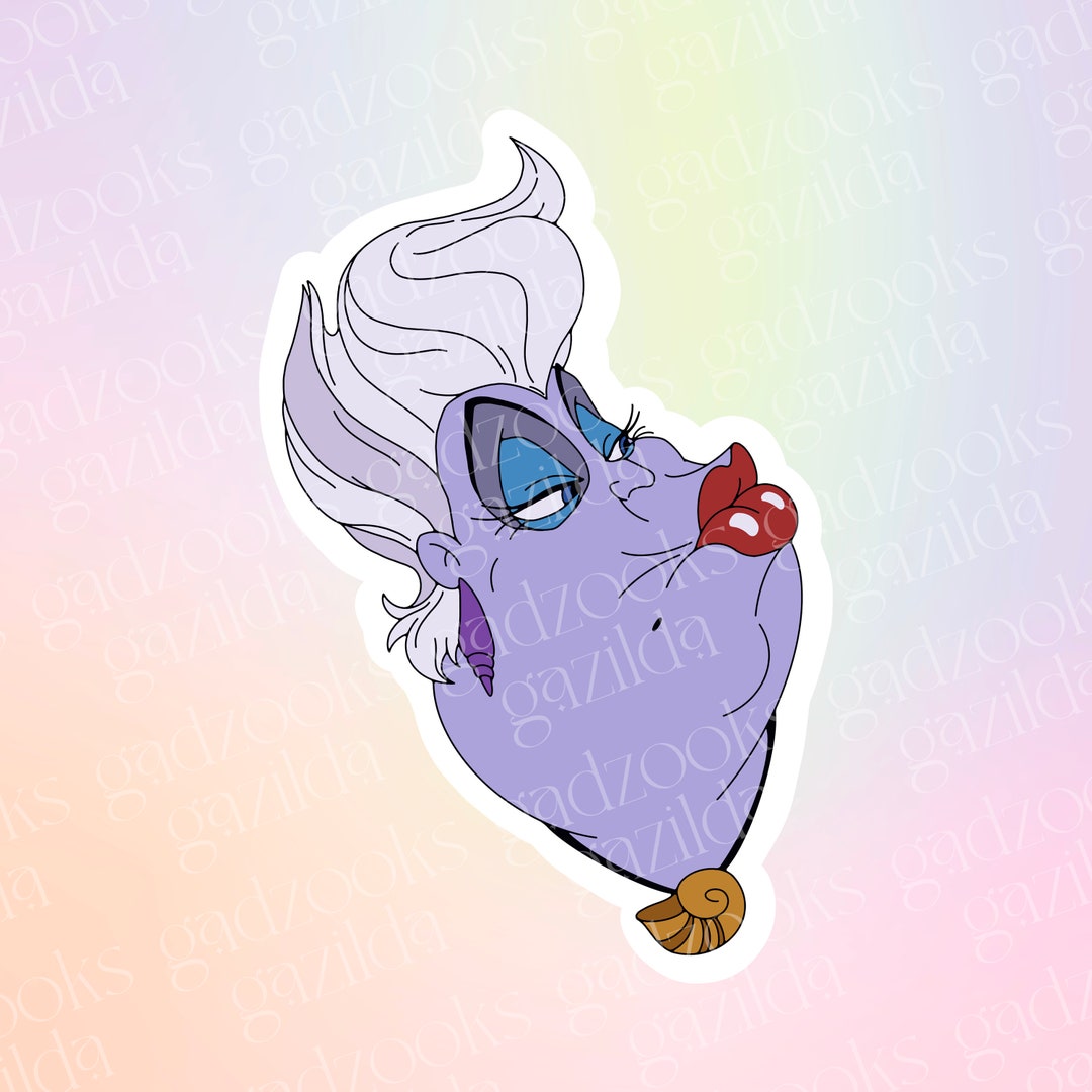 Little Mermaid Sticker, Ursula Pucker up Vanity, Waterproof Vinyl ...