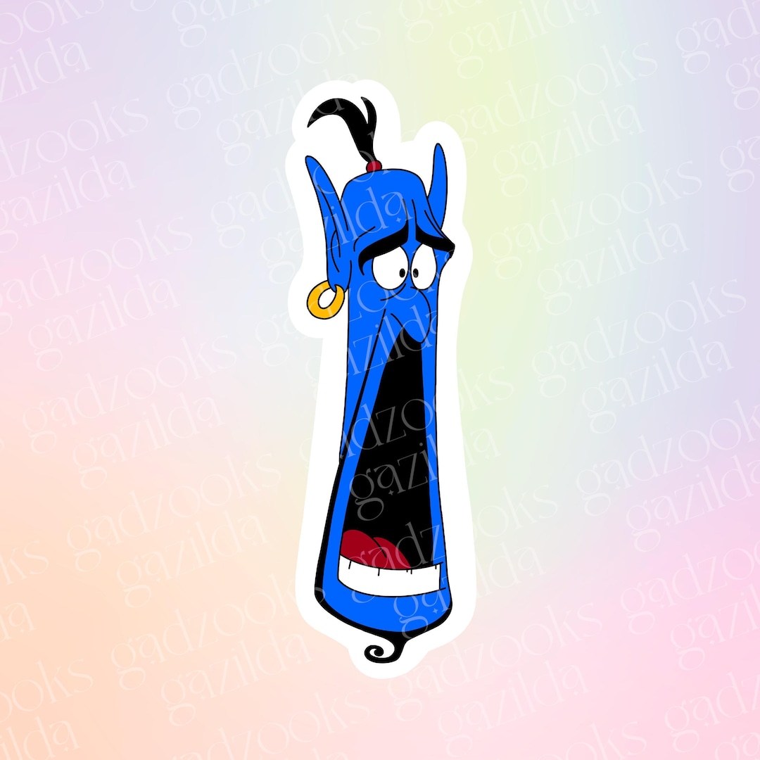 Aladdin Sticker, Genie Jaw Drop, Hand-drawn Waterproof Vinyl Sticker - Etsy