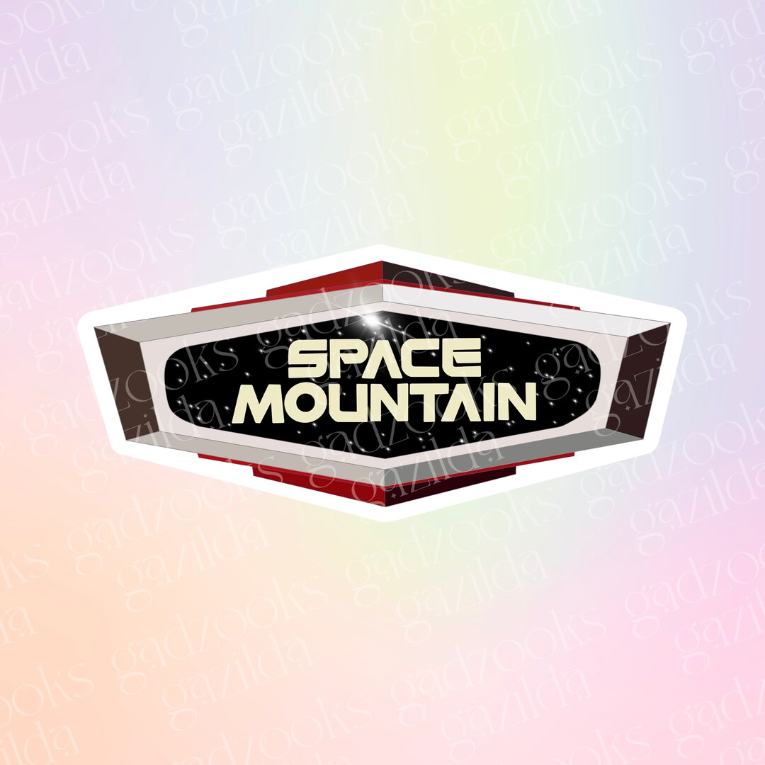 Magicland Sticker, Space Mountain Sign, Hand-drawn, Waterproof, Unique ...