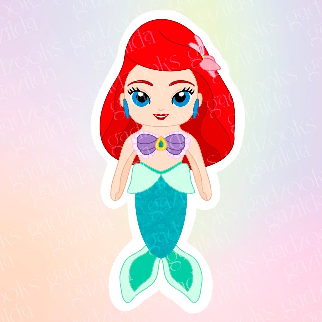 Little Mermaid Sticker, Ariel Ocean Princess Plush, Waterproof Vinyl ...