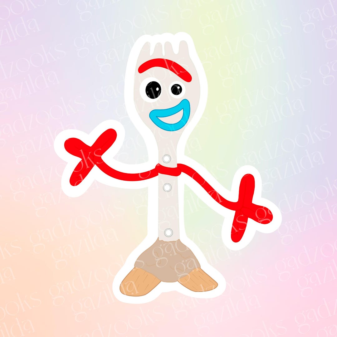 Pixar Movie, Toy Story Sticker, Forky Trash Toy, Hand-drawn, Waterproof ...