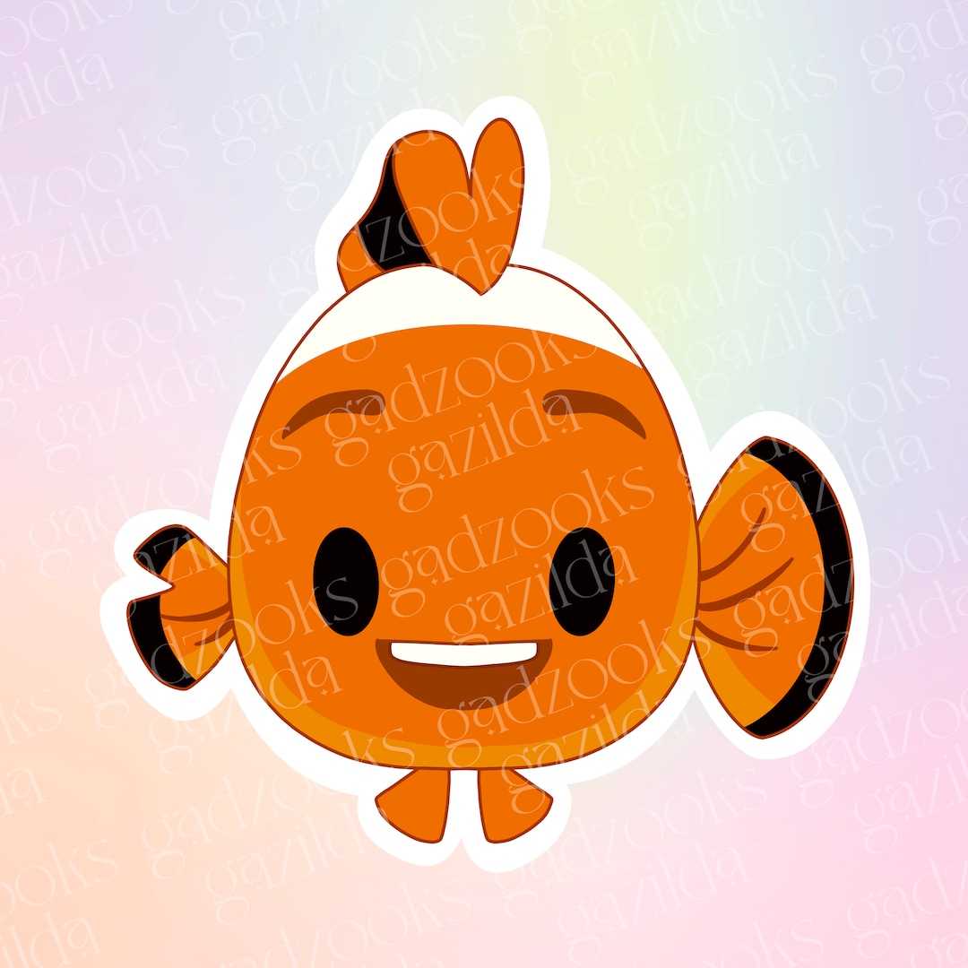 Finding Nemo Sticker, Lucky Fin Clown Fish Emoji, Waterproof Vinyl ...