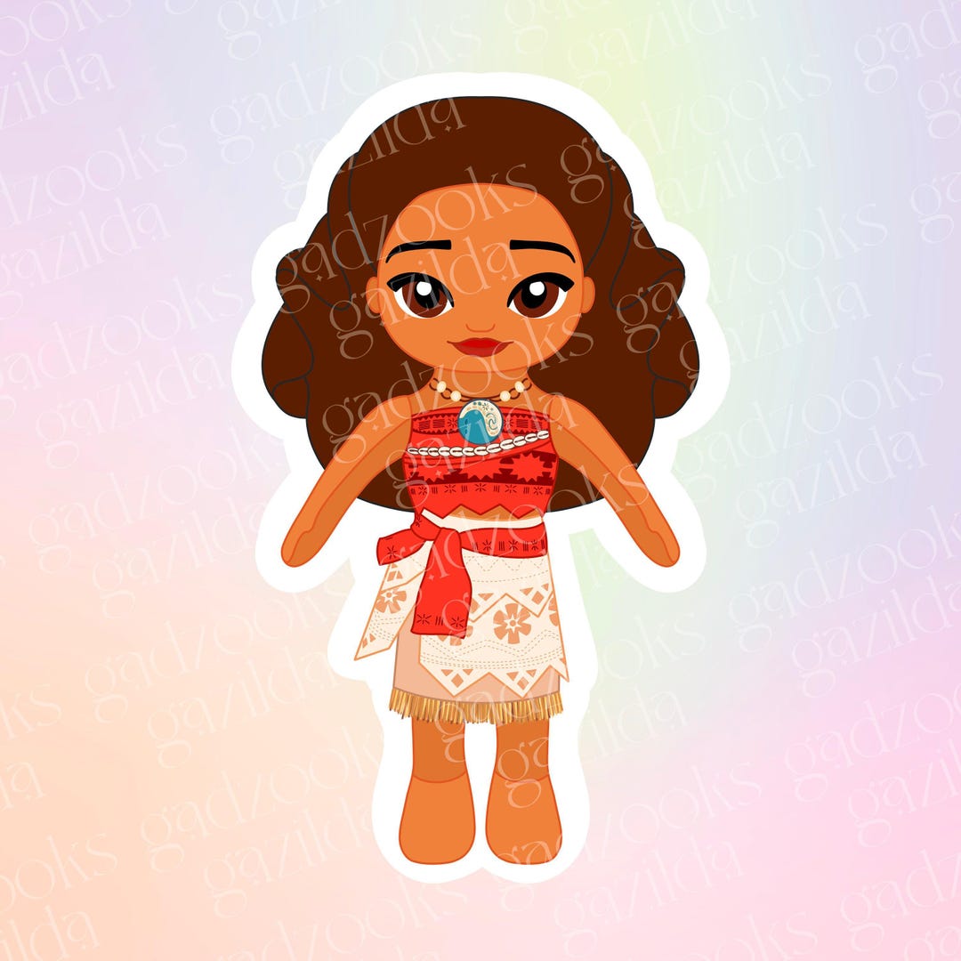 Moana Sticker, Moana Voyager Princess Plushie, Hand-drawn Waterproof ...
