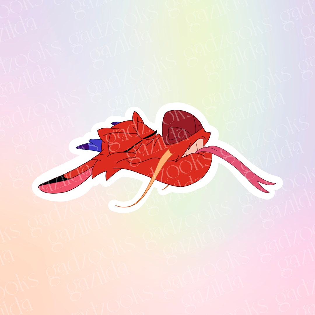 Mulan Mushu Sassy Tongue Red Dragon Sticker, Waterproof Vinyl Sticker ...