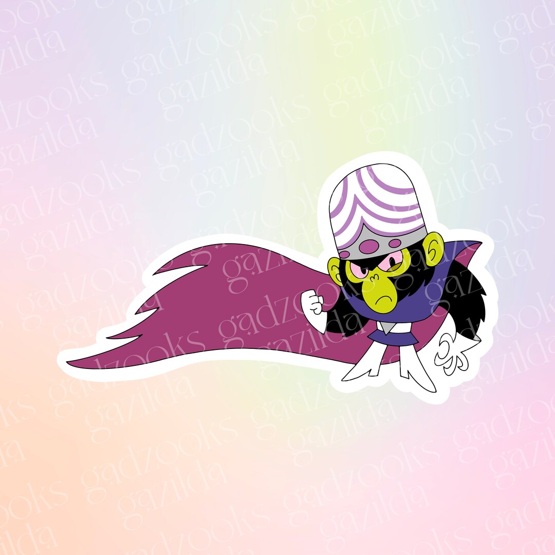 Nostalgic Cartoons, Powerpuff Girls Sticker, Mojo Jojo Villain, Hand ...