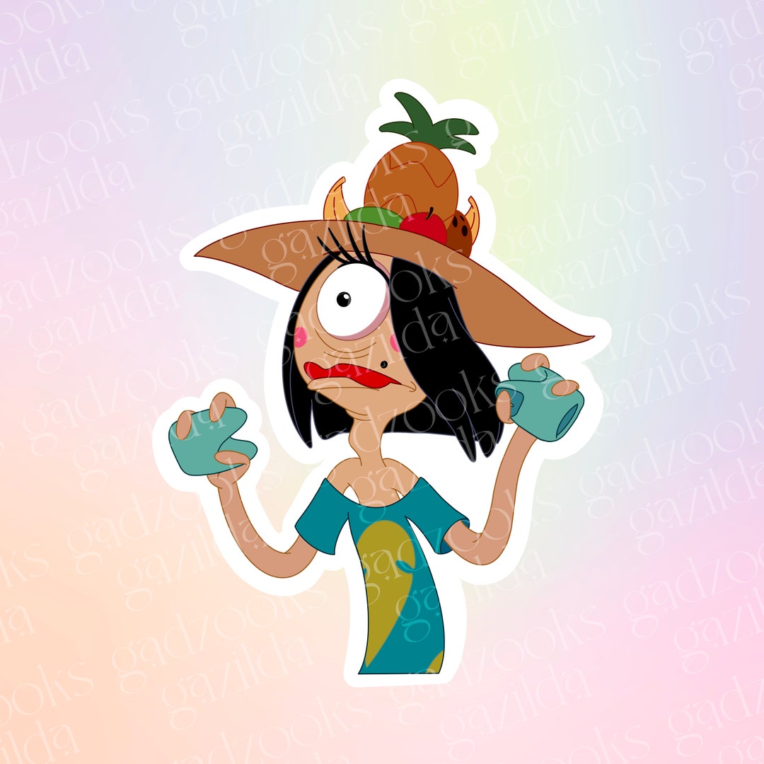 Disney Movie, Lilo & Stitch Sticker, Alien Auntie Pleakly, Hand-drawn ...