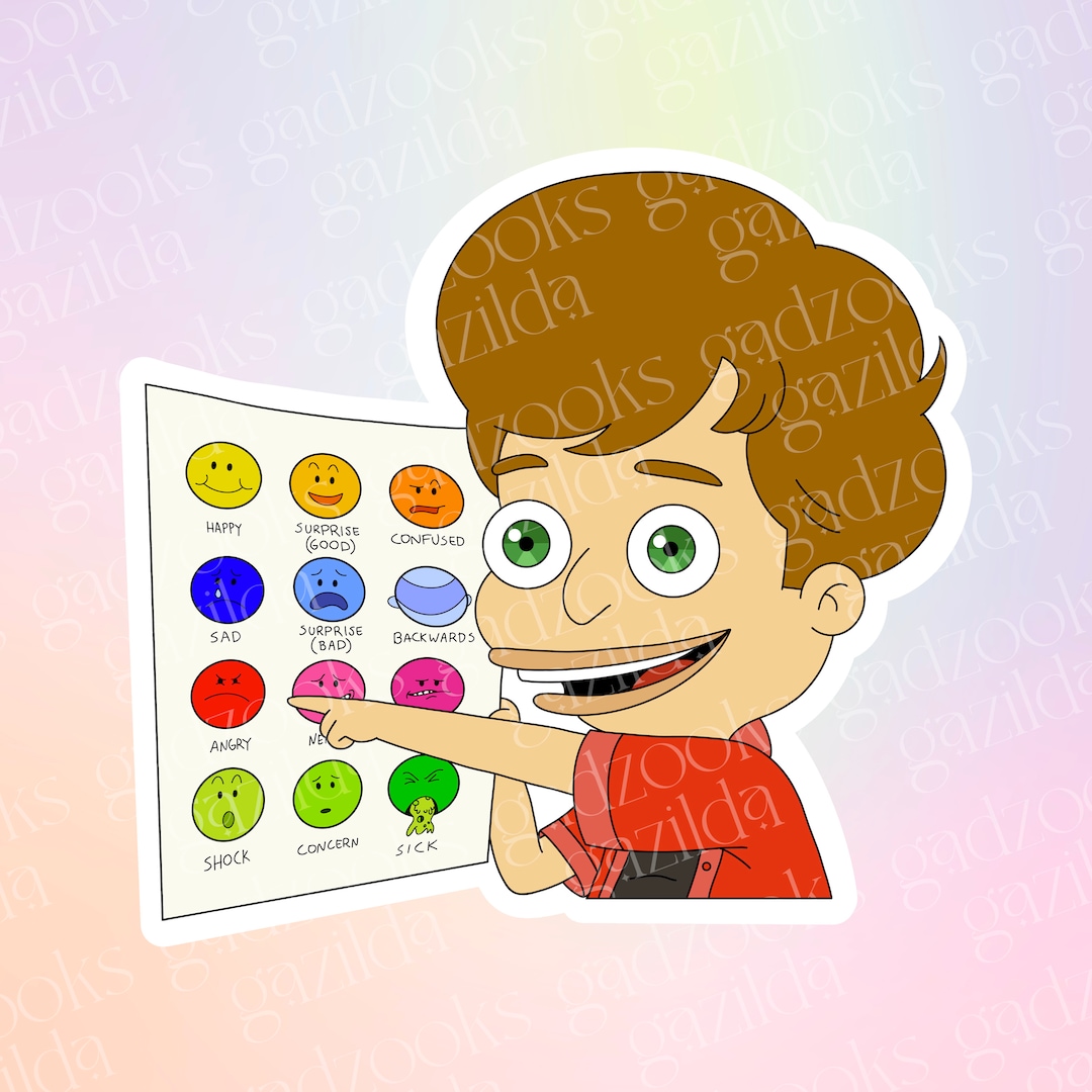 Big Mouth Sticker, Caleb Chart, Hand-drawn, Waterproof, Unique ...