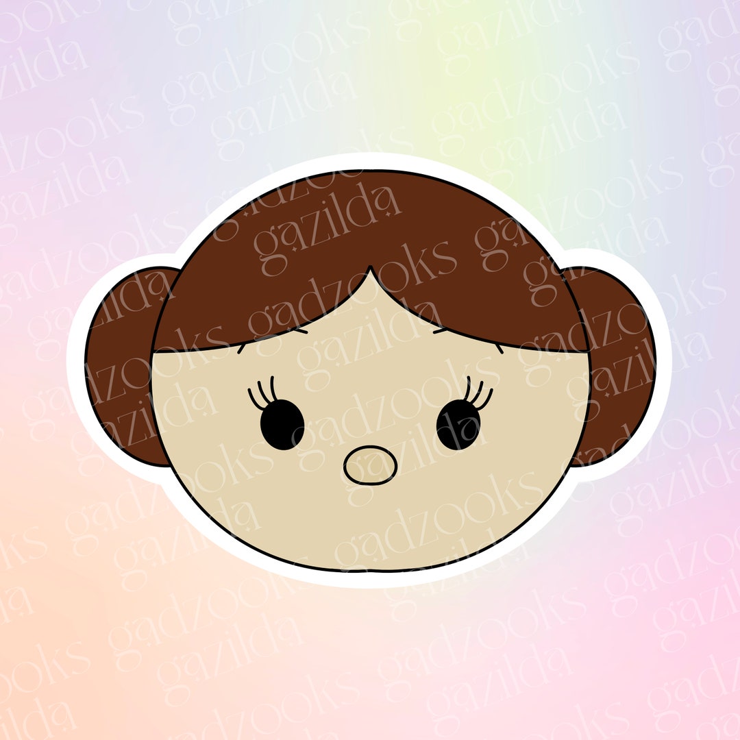 Star Wars Princess Leia Buns Emoji Sticker, Waterproof Vinyl Sticker ...