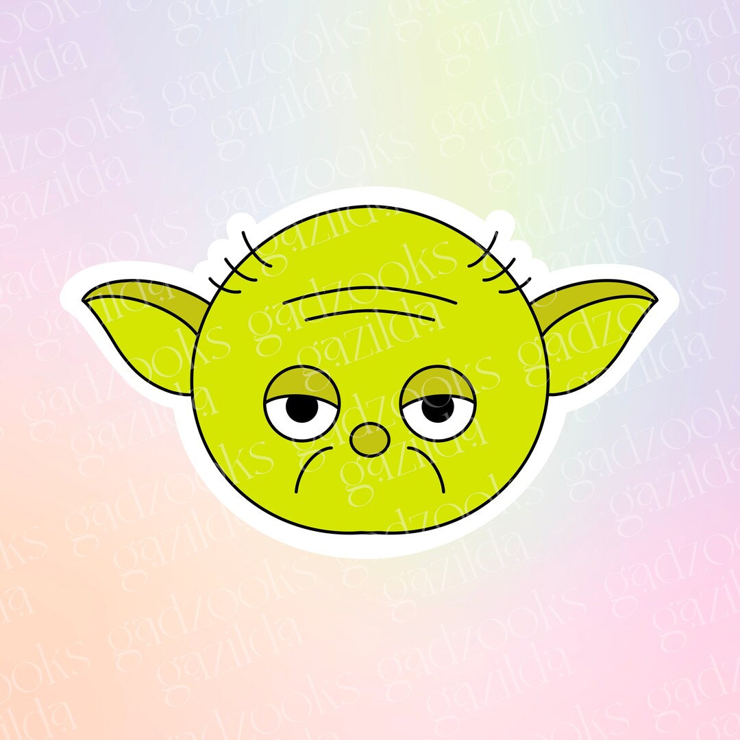Star Wars Sticker, Master Jedi Yoda Emoji, Hand-drawn, Waterproof ...