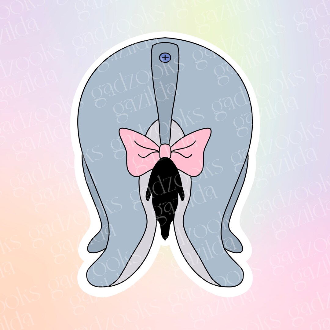 Disney Movie, Winnie the Pooh Sticker, Eeyore Donkey Bow Tail, Hand ...