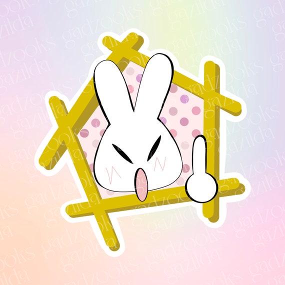 Sticker Line Moon Angry