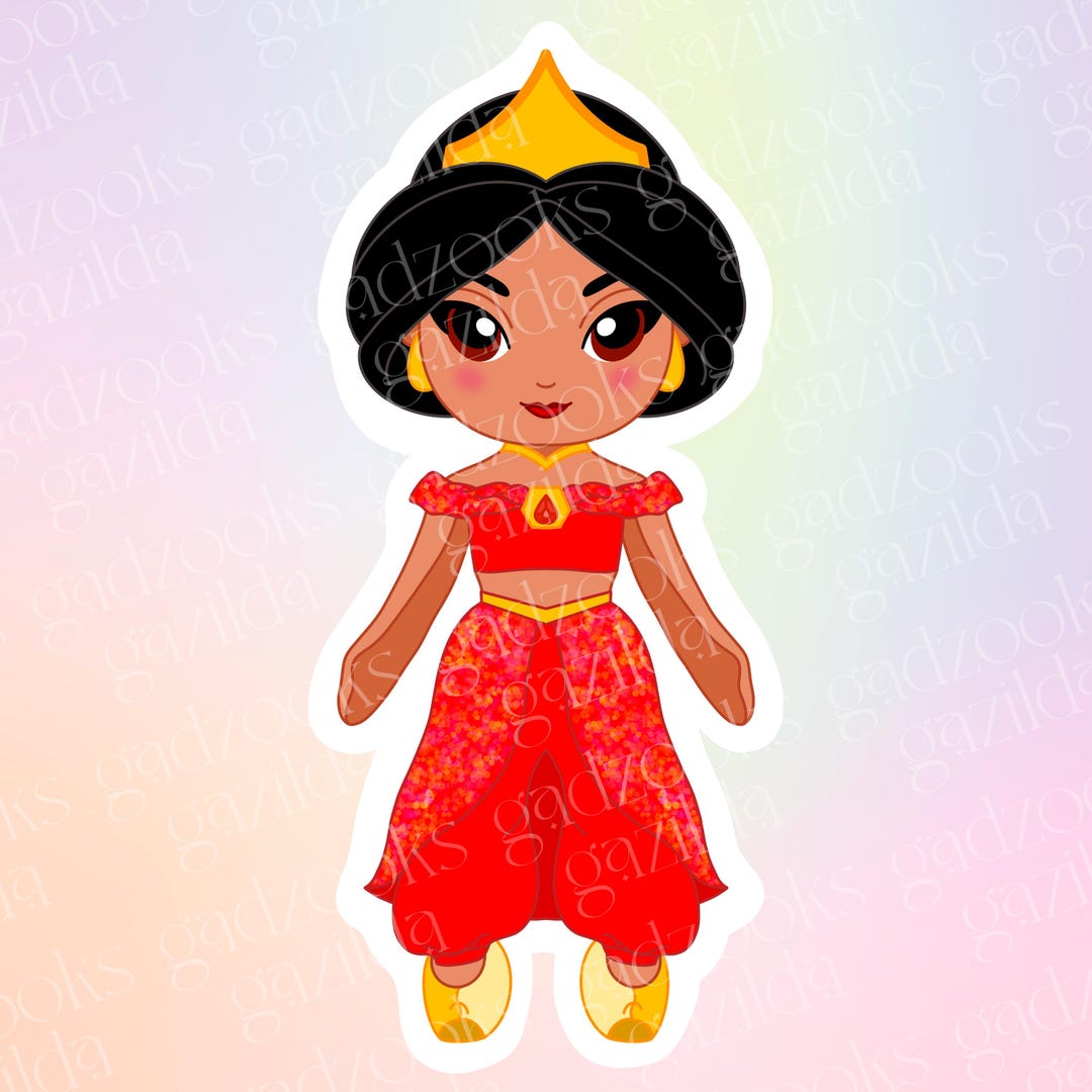 Aladdin Sticker, Princess Jasmine Plush Red, Unique, Nostalgic, Funny ...