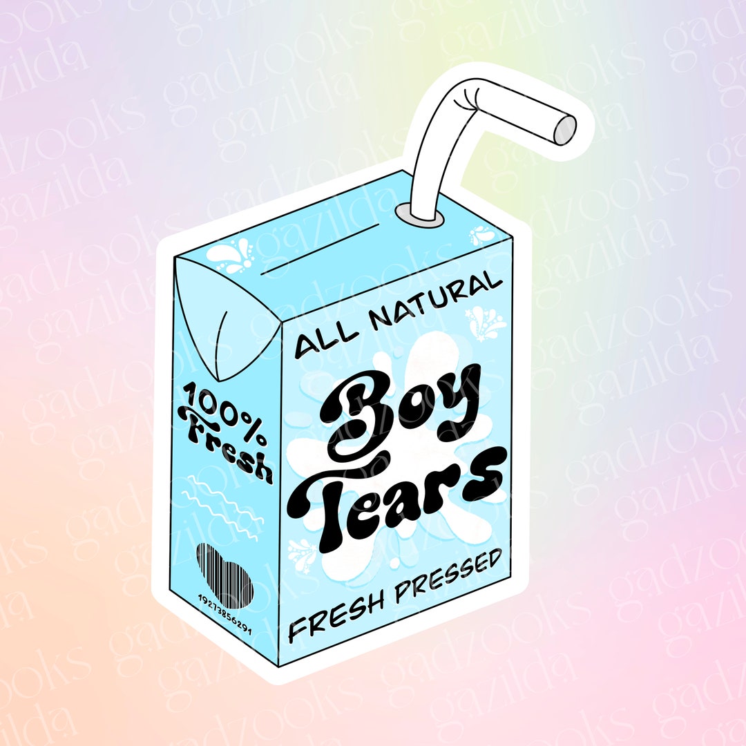 Mental Health Sticker, Juice Box Boy Tears, Waterproof Vinyl Sticker ...