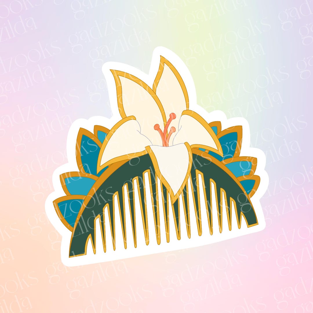 Magic Movie, Mulan Sticker, Mulan Flower Hair Comb, Hand-drawn ...