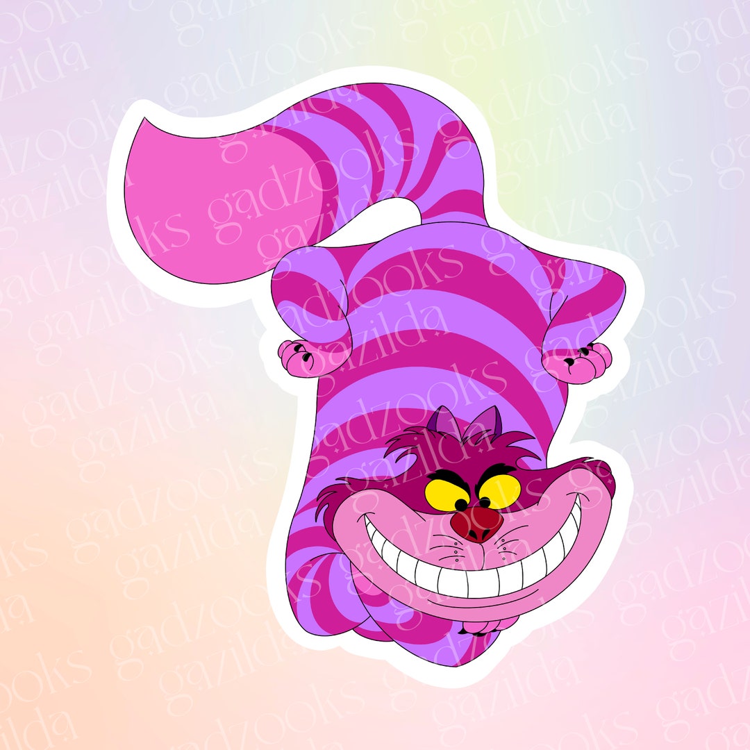 Disney Movie, Alice in Wonderland Sticker, Cheshire Kitty Smiley, Hand ...