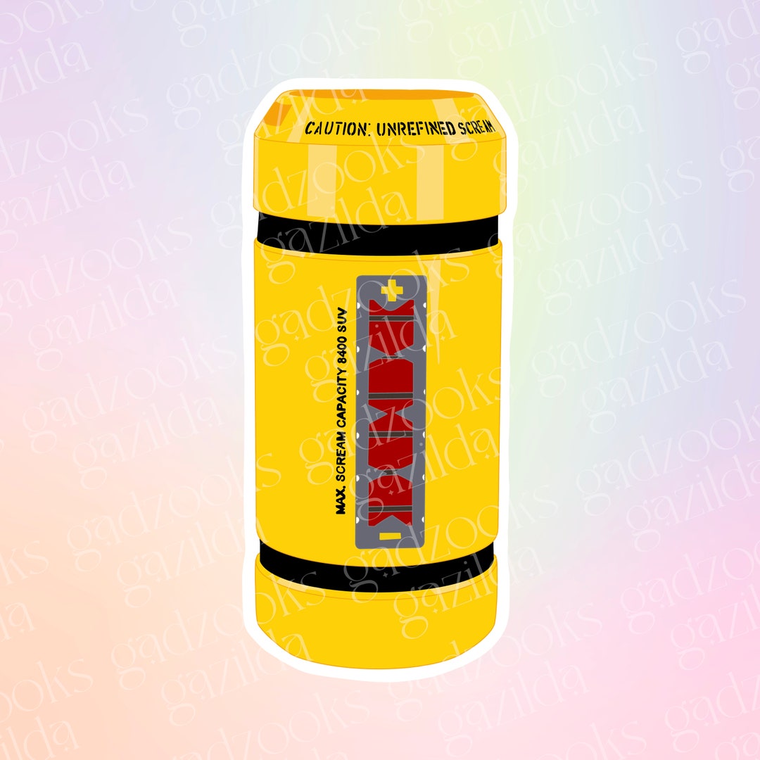 Monsters Inc Sticker, Scream Canister Yellow Can, Unique, Nostalgic ...