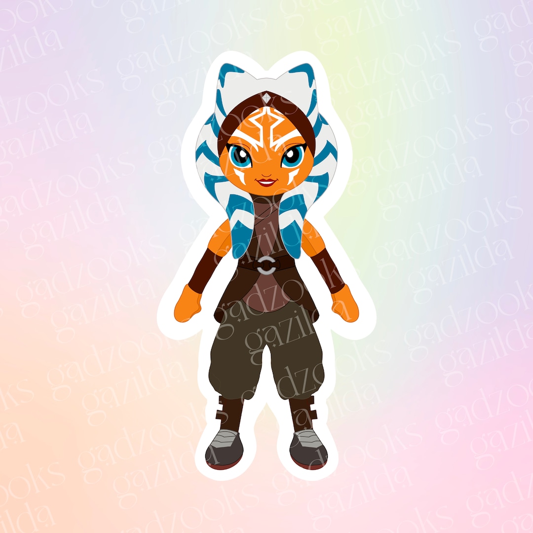 Star Wars Sticker, Ahsoka Tano Plushie Jedi, Waterproof Vinyl Sticker ...