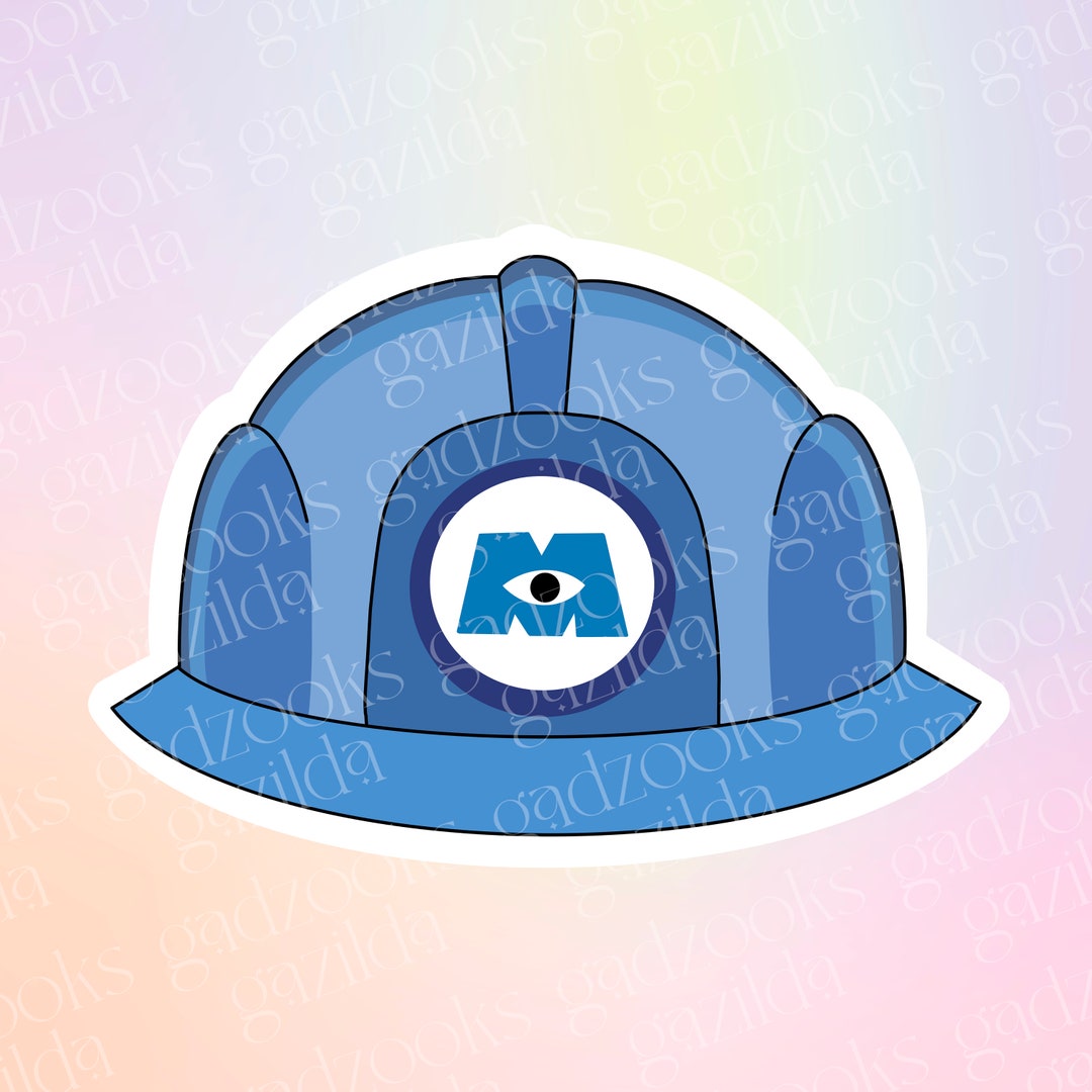 Pixar Movie, Monsters Inc Sticker, Scare Floor Blue Hard Hat, Hand-drawn, Waterproof, Unique ...