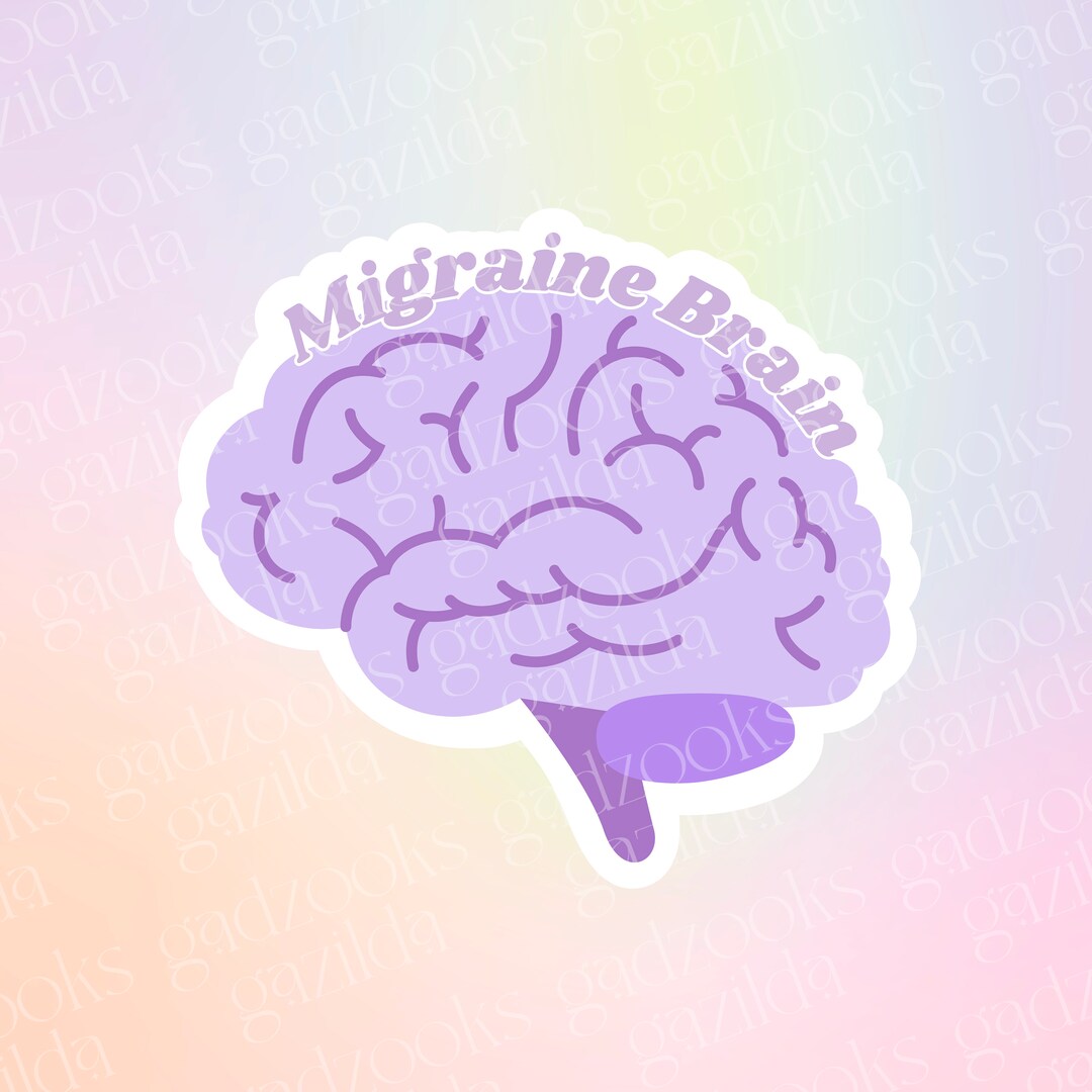 Migraine Awareness Sticker, Migraine Brain, Waterproof Vinyl Sticker ...