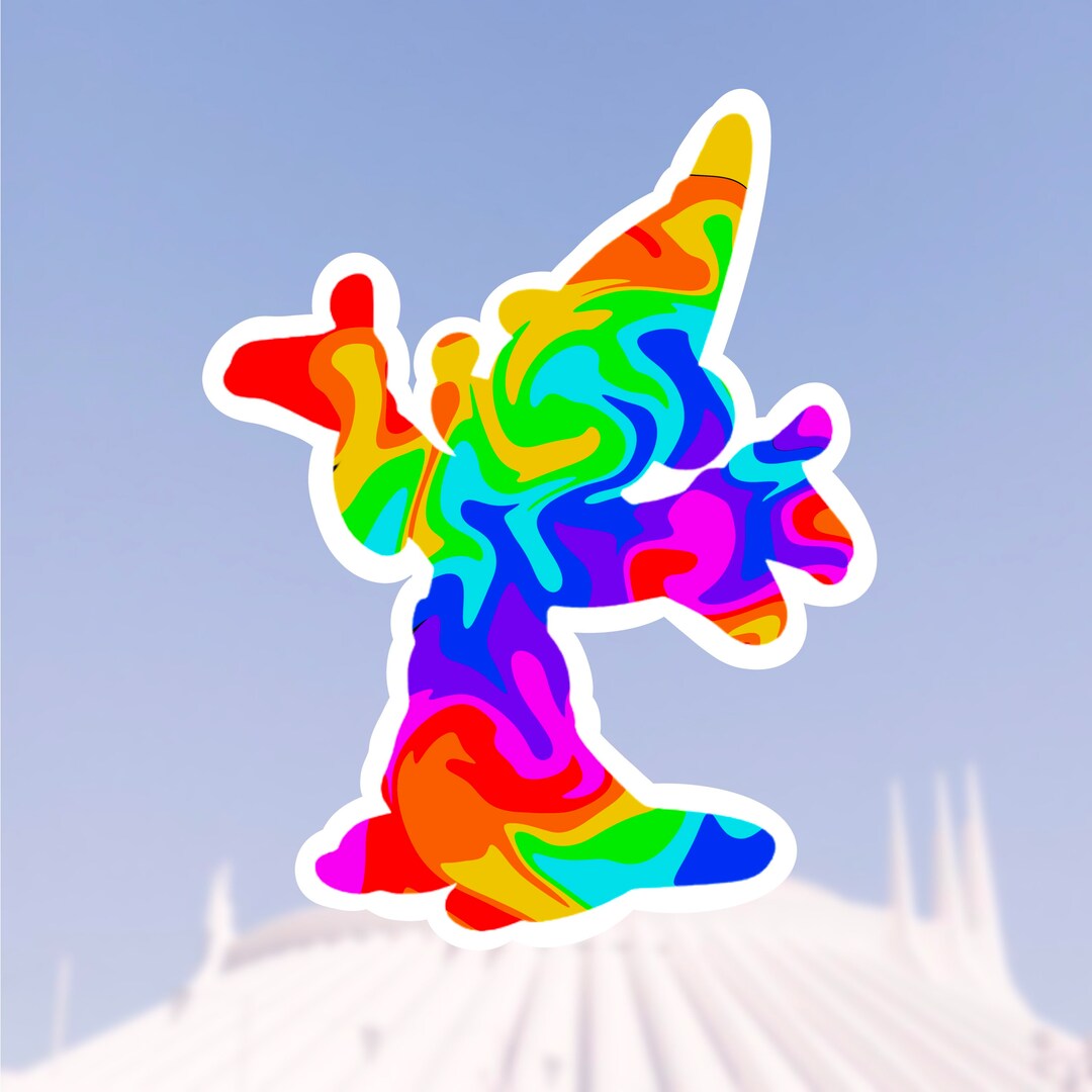 Magic Parks Sticker LGBTQIA Pride Flag Swirl Magic Mouse - Etsy