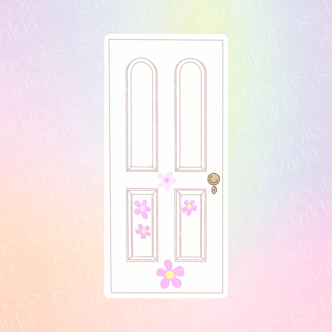 Pegatina de Monster's Inc., flor rosa para puerta de la habitación Boo ...