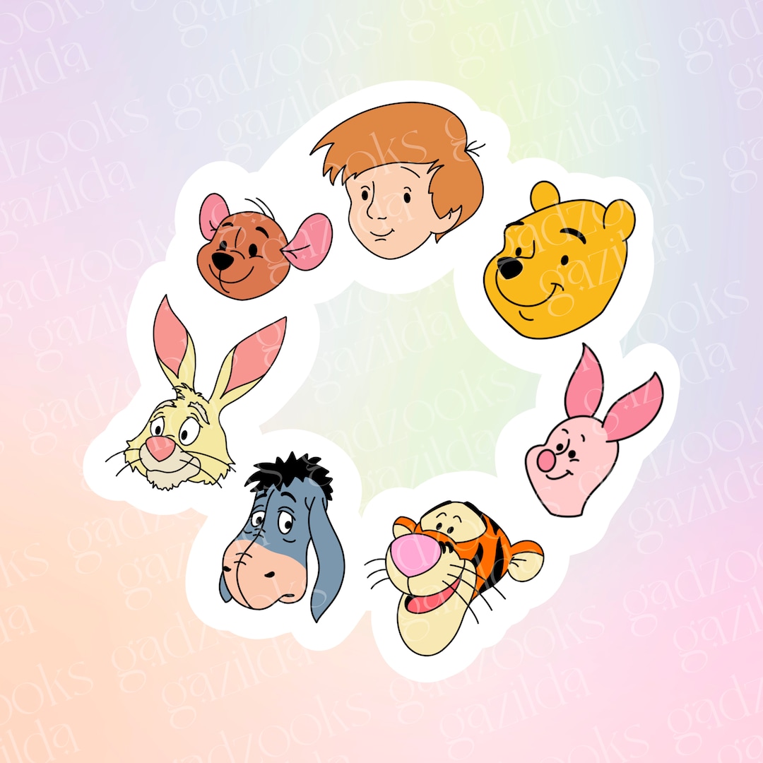 Disney Movie, Winnie the Pooh Sticker, Hundred Acre Wood Gang, Hand ...