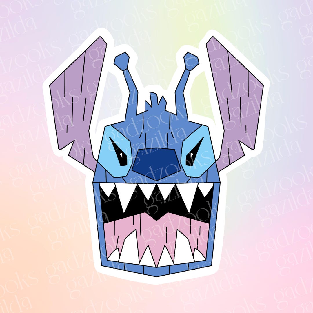 Lilo & Stitch Sticker, Tiki Stitch, Hand-drawn Waterproof Vinyl Sticker ...