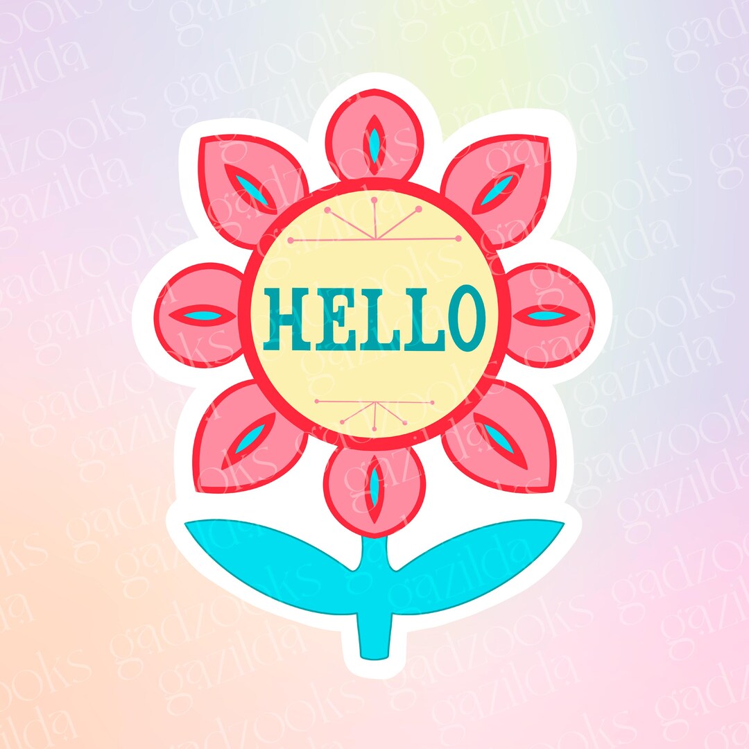 Magicland Sticker, Small World Hello Flower, Hand-drawn, Waterproof ...