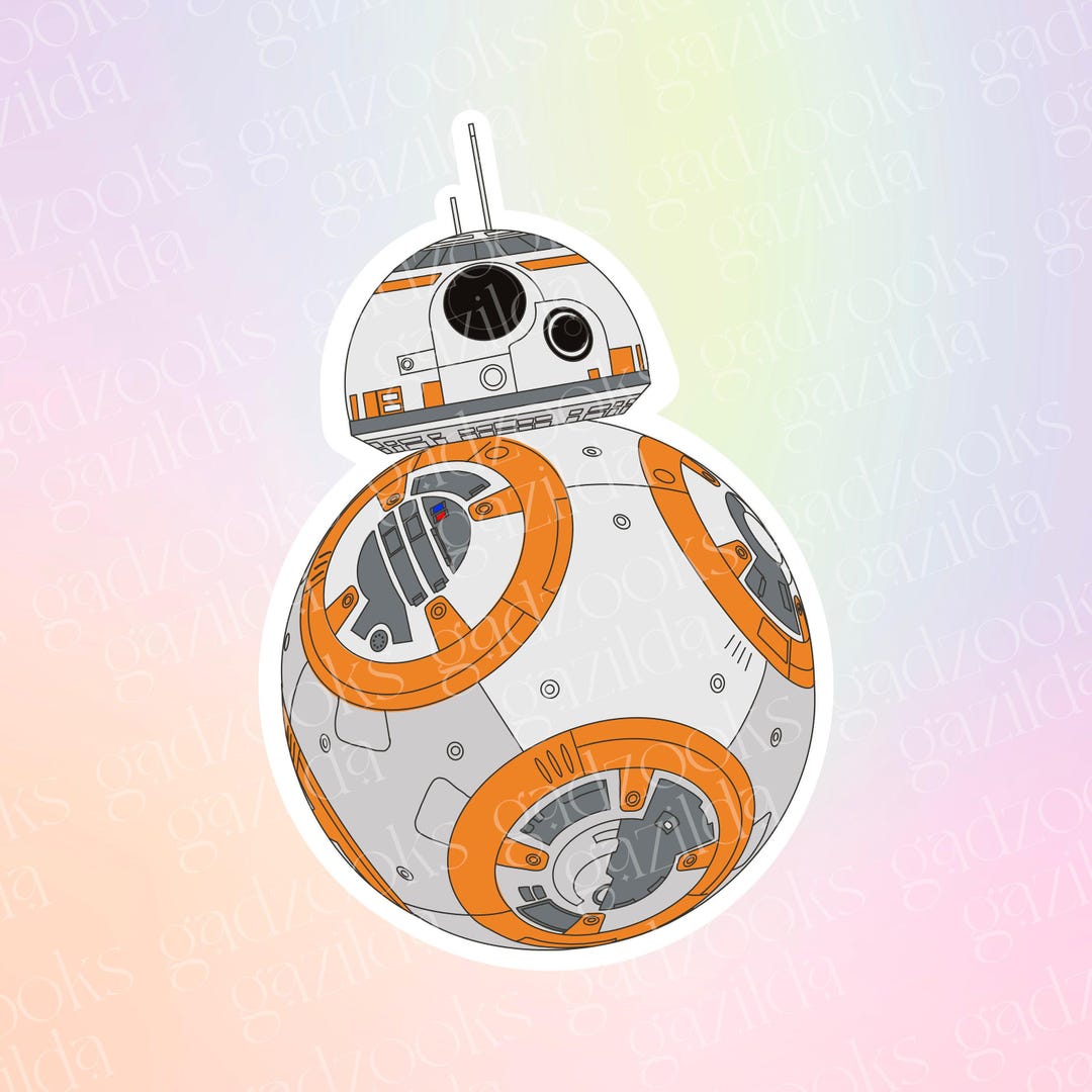 Star Wars Sticker, BB-8 Rolling Droid Friend, Hand-drawn Waterproof ...