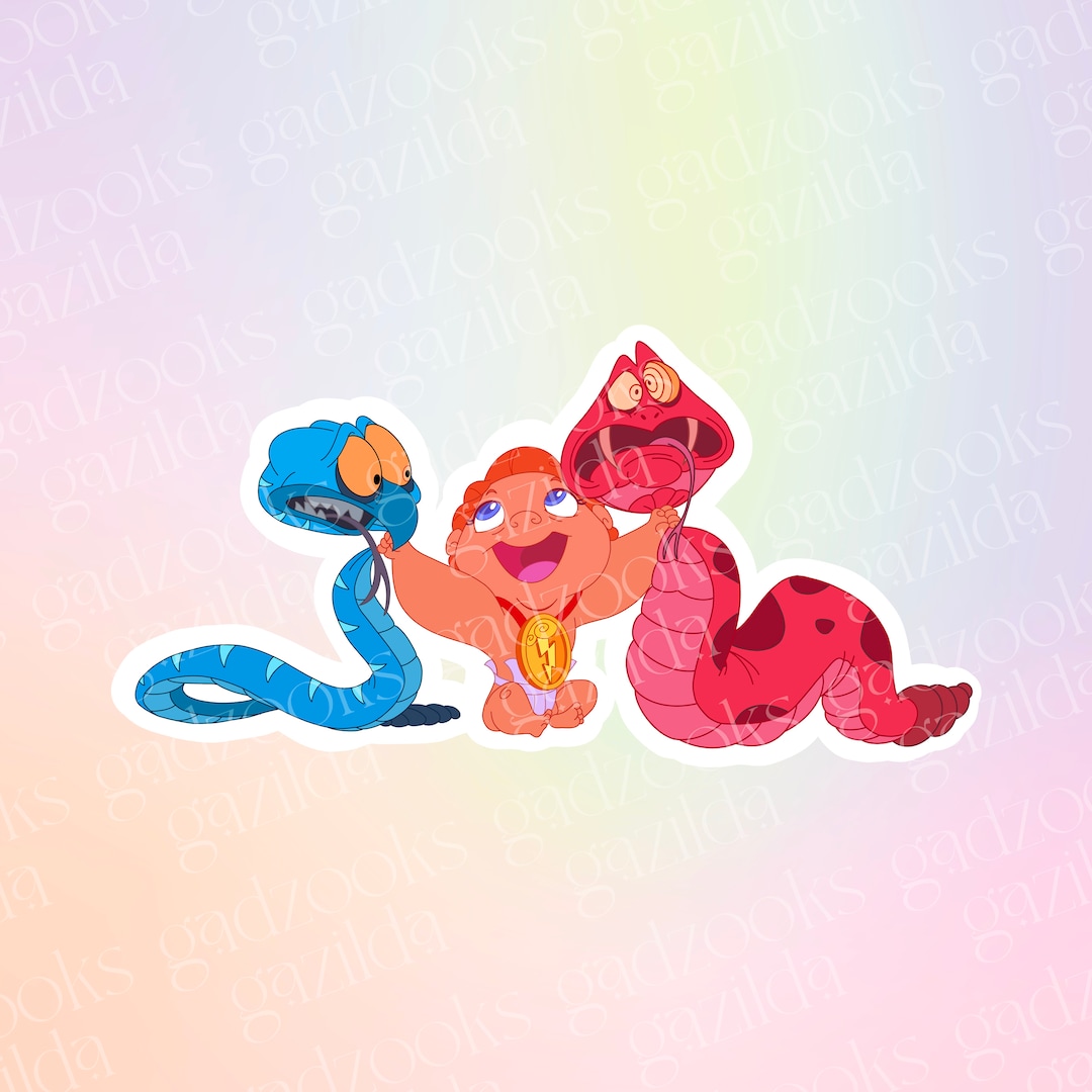 Magic Movie, Hercules Sticker, Strong God Baby Pain & Panic Worm, Hand ...