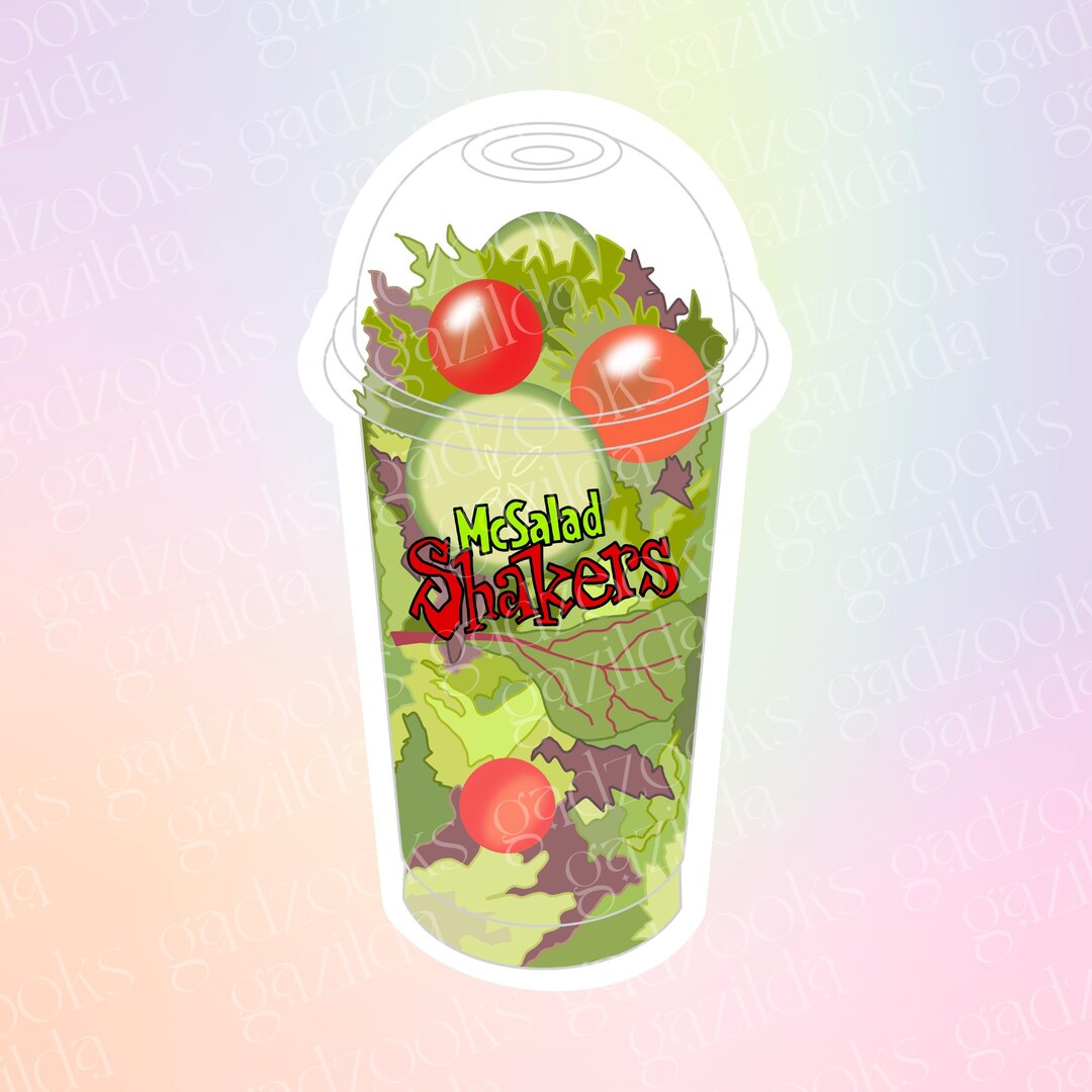 Nostalgic Stickers, Vintage Food Mcsalad Shaker Healthy Snack, Hand ...