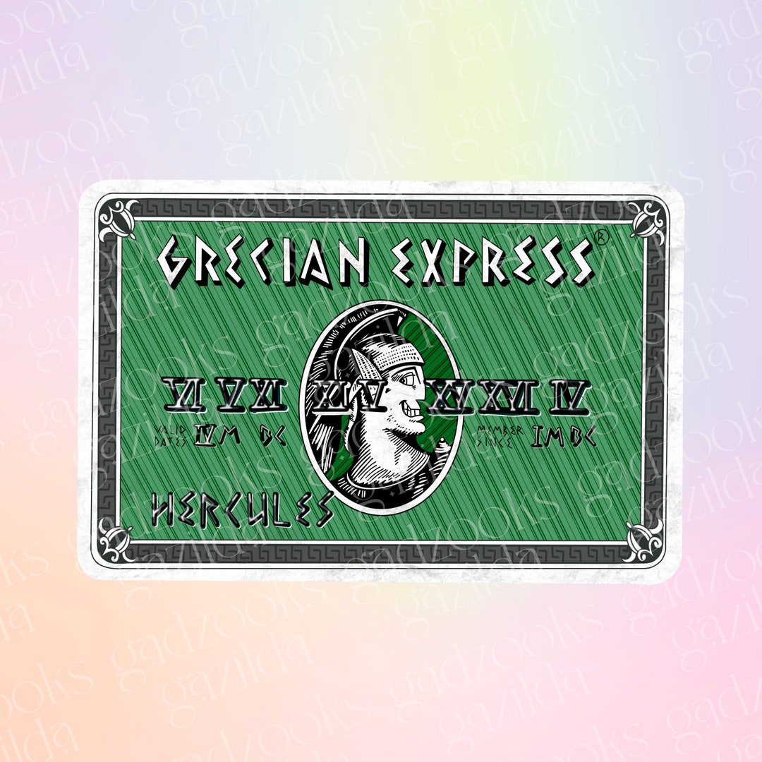 Hercules Sticker, Grecian Express Credit Card, Waterproof Vinyl Sticker ...