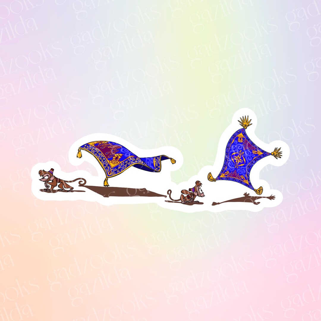 Magic Movie, Aladdin Sticker, Abu & Carpet, Hand-drawn, Waterproof ...
