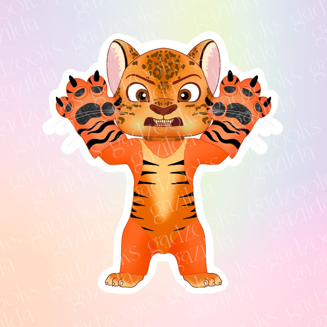 Zootopia Sticker, Savage Tiger, Hand-drawn Waterproof Vinyl Sticker - Etsy
