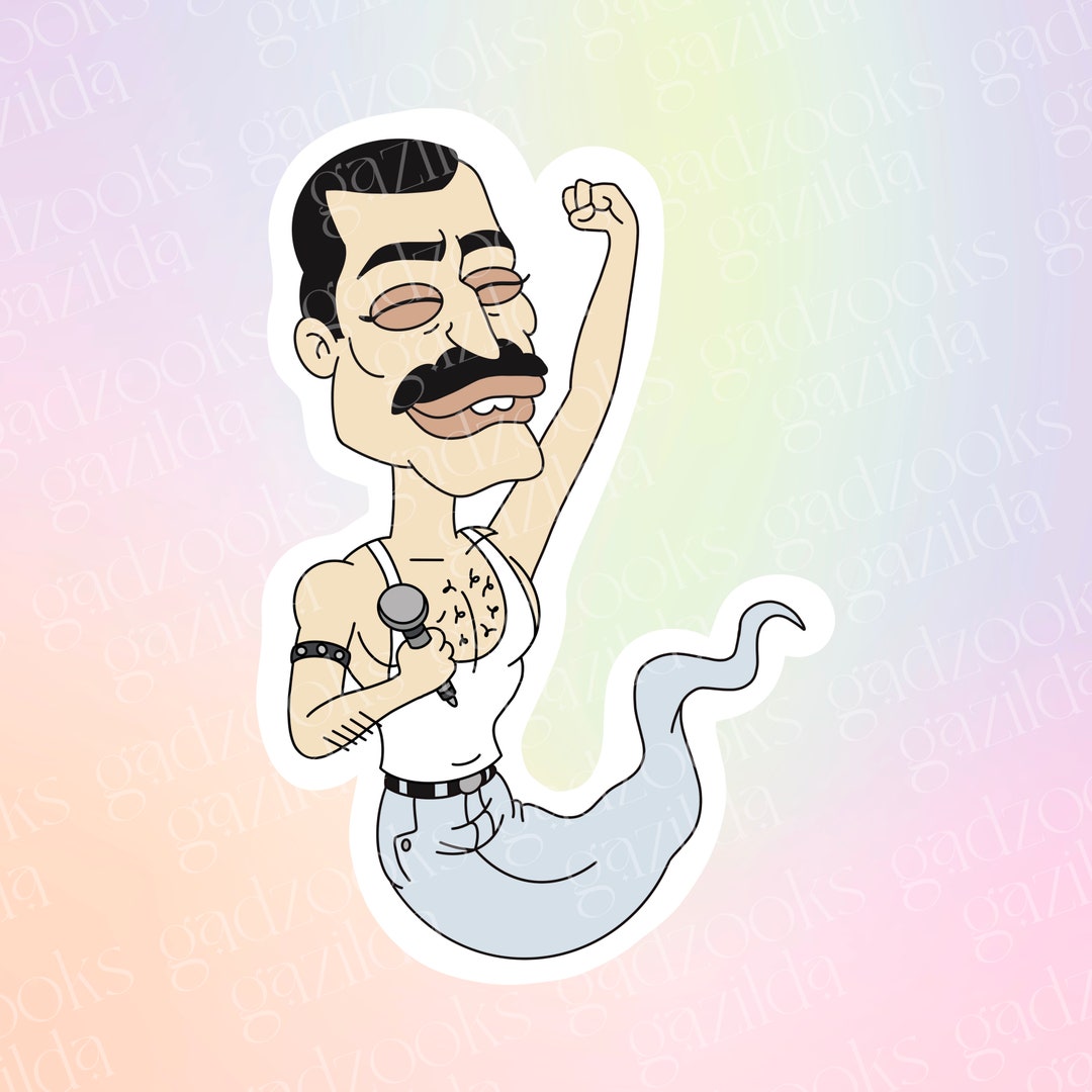Puberty Sticker, Ghost Freddie Mercury, Hand-drawn, Waterproof, Unique ...