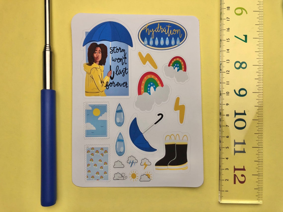 Rainy Day Sticker Set - Etsy