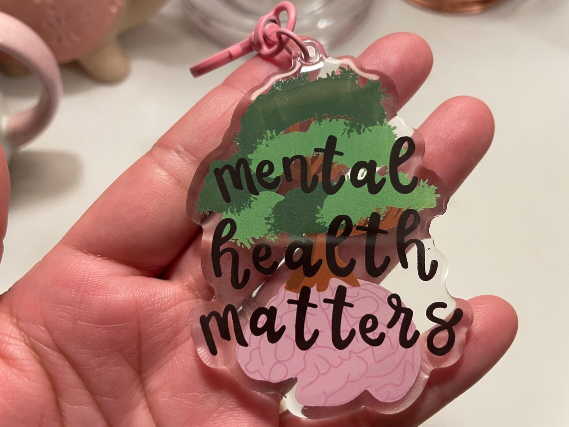 Lanyard/wristlet and Keychain Bundle With Mental Health Message - Etsy
