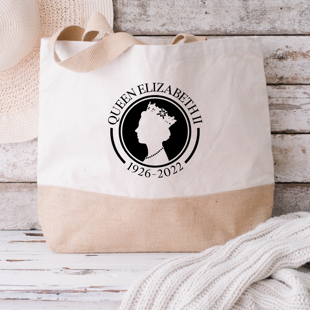 Queen Elizabeth II Rest in Peace Jute Bag Remembering Queen - Etsy