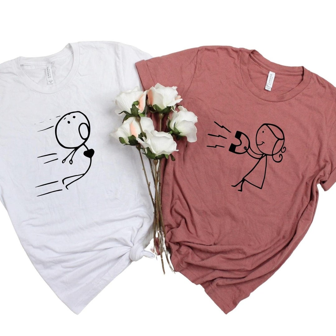 Love Magnet Matching Valentines Day Shirts, Funny Couple Shirts ...