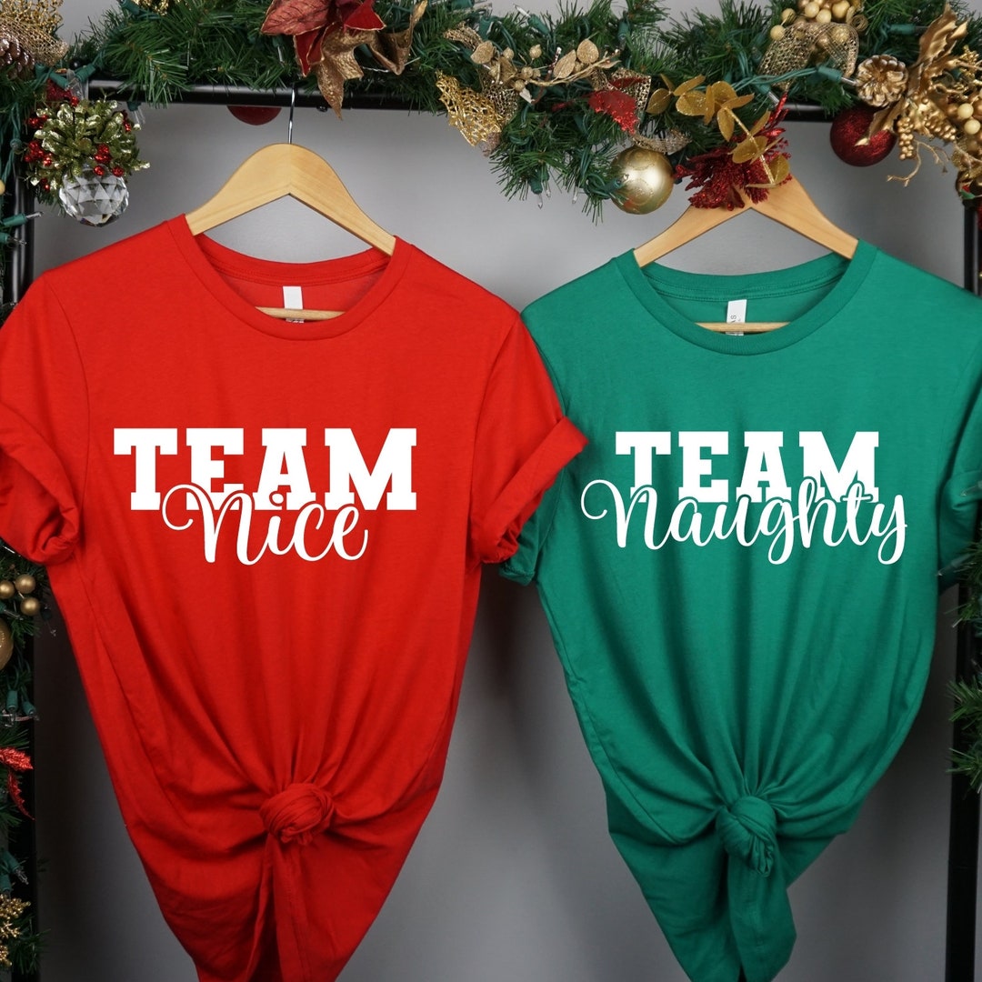 Team Nice Shirt, Team Naughty Family Shirt, Matching Christmas Shirts ...