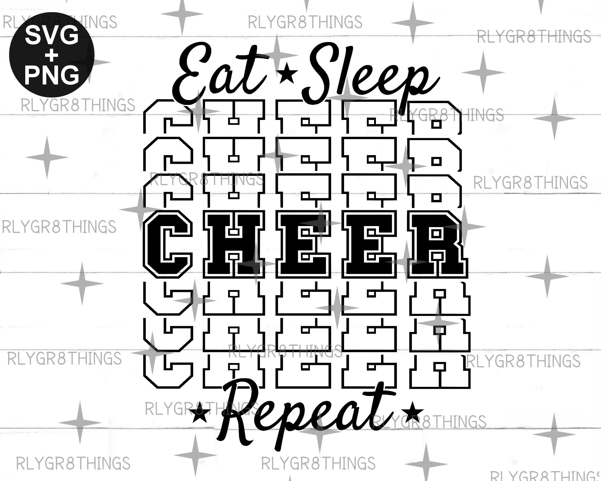 Eat Sleep Cheer Repeat Svg Cheer Mom Cheerleader Shirt | Etsy
