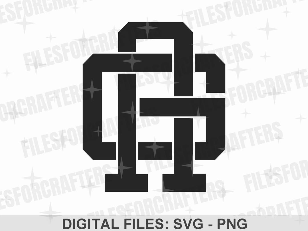 GA Interlocking Monogram SVG PNG, Varsity Style (digital Craft Files) - Etsy