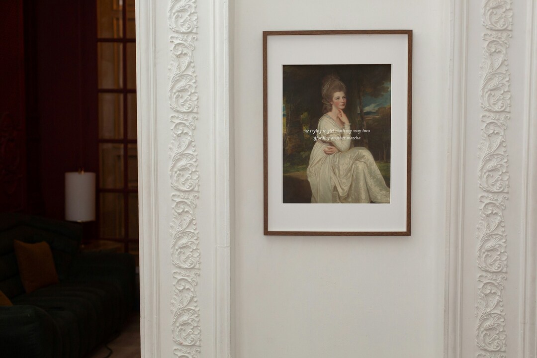 Girl Math Matcha Victorian Painting Poster Digital Download - Etsy