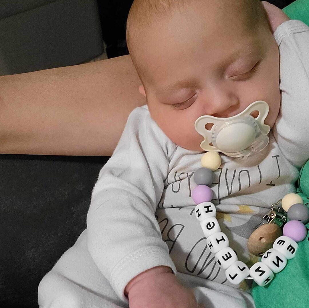 Personalized Beaded Pacifier Clips - Etsy