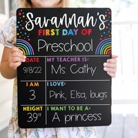 First Day of School Chalkboard, ANY GRADE , Back to School Chalkboard ...