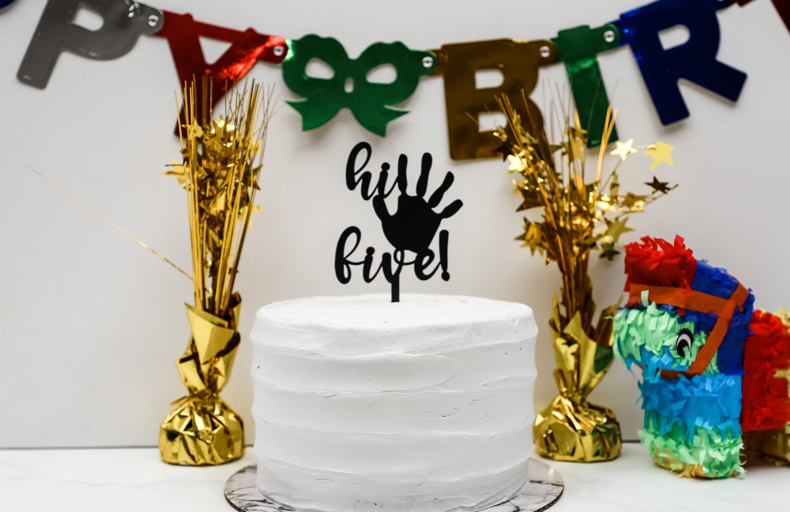 Fifth Birthday Cake Topper Hi Five Cake Topper Kids Birthday - Etsy