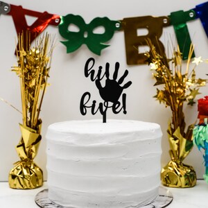 Fifth Birthday Cake Topper, Hi Five Cake Topper, Kids Birthday Topper ...