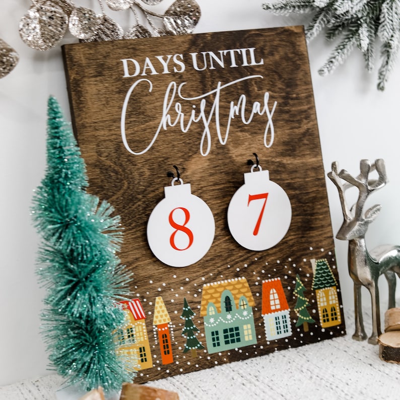Christmas Countdown Sign Days Until Christmas Sign Early - Etsy
