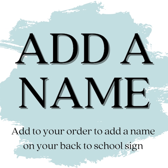 Name Add on for Chalkboard Signs - Etsy